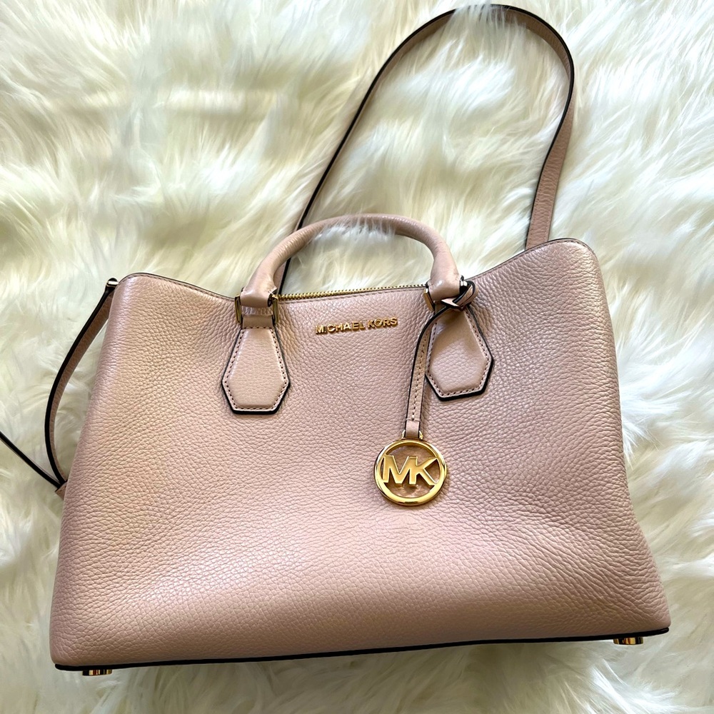 Michael Kors Camille Large Pebbled Leather Satchel - Gem